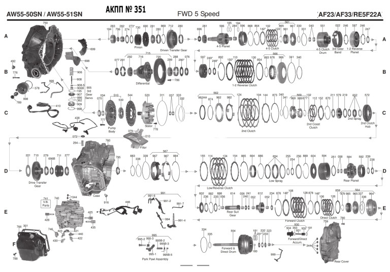 Transmission repair manuals AW 55-50SN 55-51SN - Rebuild instructions